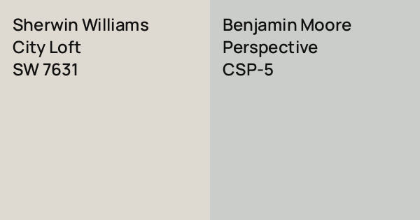 Sherwin Williams City Loft vs. Benjamin Moore Perspective comparison