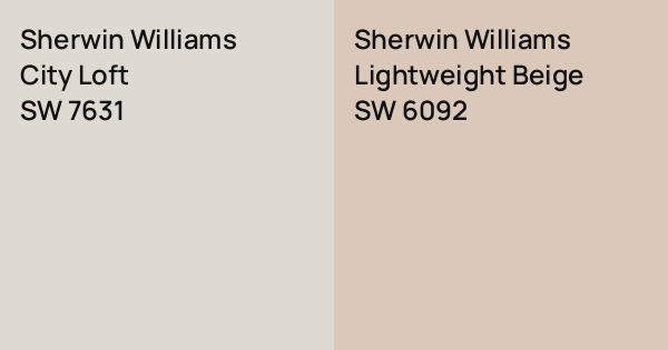Sherwin Williams City Loft vs. Sherwin Williams Lightweight Beige ...