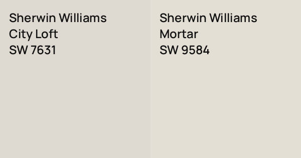 Sherwin Williams City Loft vs. Sherwin Williams Mortar comparison