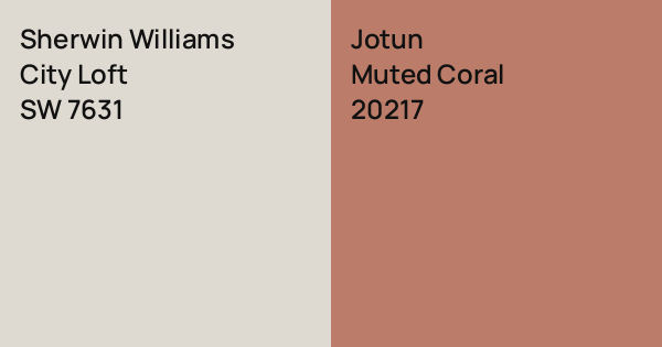 Sherwin Williams City Loft vs. Jotun Muted Coral comparison