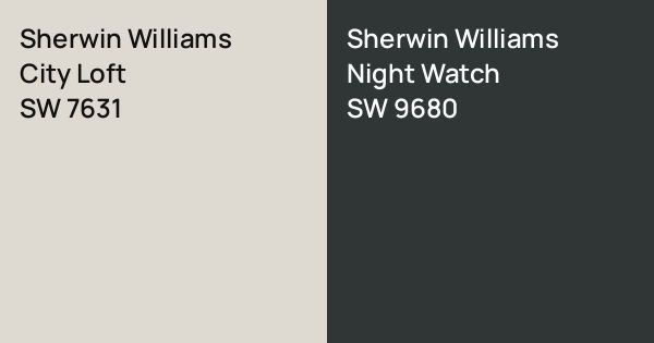 Sherwin Williams City Loft vs. Sherwin Williams Night Watch comparison