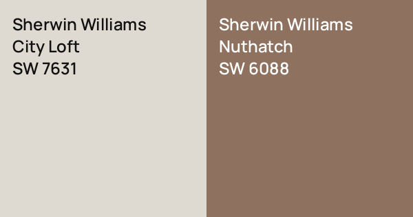 Sherwin Williams City Loft vs. Sherwin Williams Nuthatch comparison