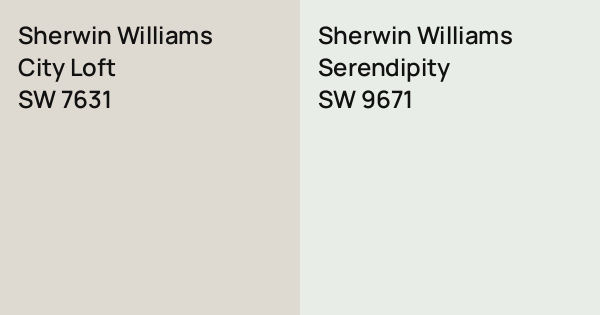 Sherwin Williams City Loft vs. Sherwin Williams Serendipity comparison