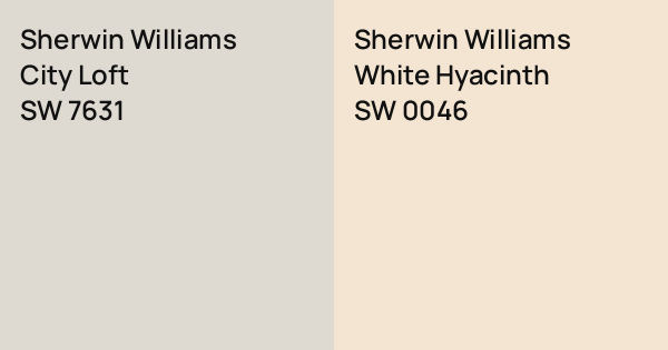 Sherwin Williams City Loft vs. Sherwin Williams White Hyacinth comparison