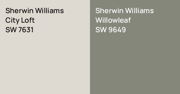 Sherwin Williams City Loft vs. Sherwin Williams Willowleaf comparison