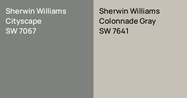 Sherwin Williams Cityscape vs. Sherwin Williams Colonnade Gray comparison