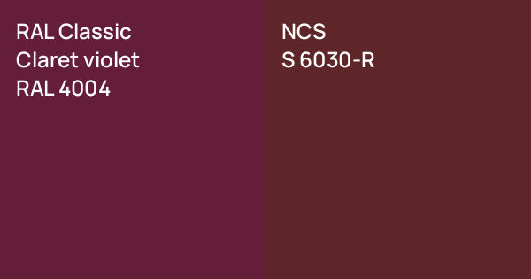 RAL Classic Claret violet vs. NCS S 6030-R comparison