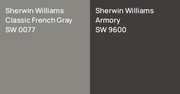 Sherwin Williams Classic French Gray vs. Sherwin Williams Armory comparison