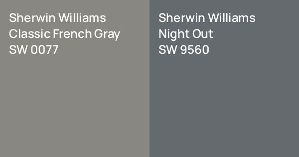 Sherwin Williams Classic French Gray vs. Sherwin Williams Night Out ...