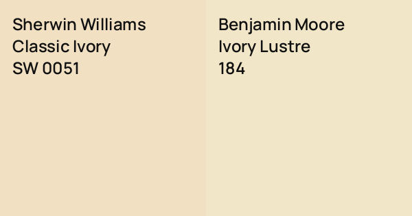 Sherwin Williams Classic Ivory vs. Benjamin Moore Ivory Lustre comparison