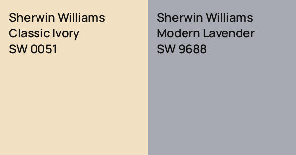 Sherwin Williams Classic Ivory vs. Sherwin Williams Modern Lavender ...