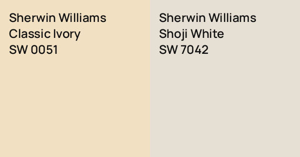 Sherwin Williams Classic Ivory vs. Sherwin Williams Shoji White comparison