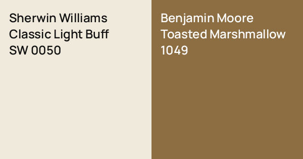 Sherwin Williams Classic Light Buff vs. Benjamin Moore Toasted ...