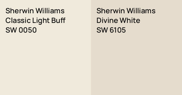 Sherwin Williams Classic Light Buff vs. Sherwin Williams Divine White ...