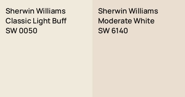Sherwin Williams Classic Light Buff vs. Sherwin Williams Moderate White ...