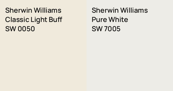Sherwin Williams Classic Light Buff vs. Sherwin Williams Pure White ...