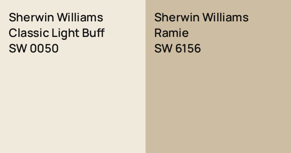 Sherwin Williams Classic Light Buff vs. Sherwin Williams Ramie comparison