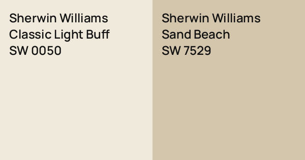 Sherwin Williams Classic Light Buff vs. Sherwin Williams Sand Beach ...