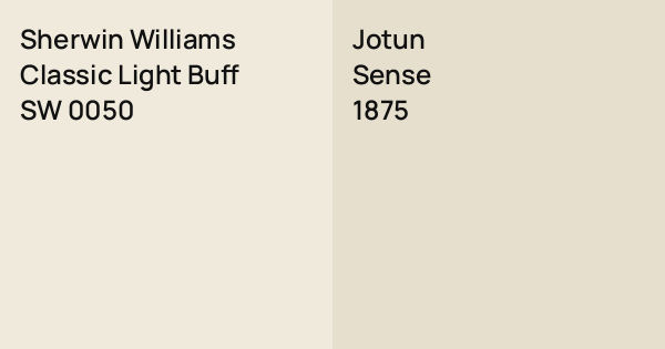 Sherwin Williams Classic Light Buff vs. Jotun Sense comparison