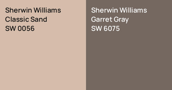Sherwin Williams Classic Sand vs. Sherwin Williams Garret Gray comparison