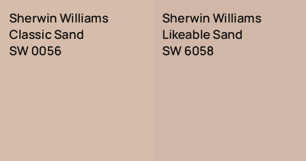 Sherwin Williams Classic Sand vs. Sherwin Williams Likeable Sand comparison