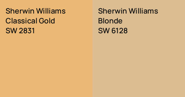Sherwin Williams Classical Gold vs. Sherwin Williams Blonde comparison