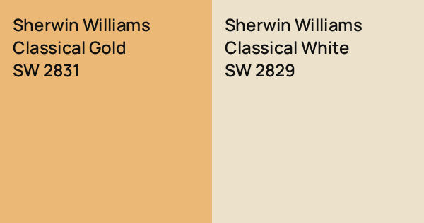 Sherwin Williams Classical Gold vs. Sherwin Williams Classical White ...