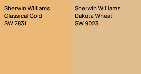 Sherwin Williams Classical Gold vs. Sherwin Williams Dakota Wheat ...