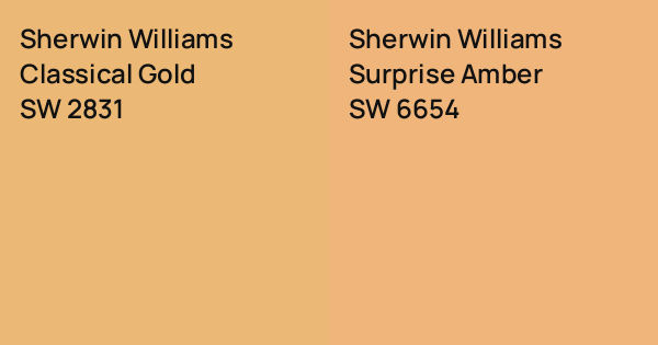 Sherwin Williams Classical Gold vs. Sherwin Williams Surprise Amber ...