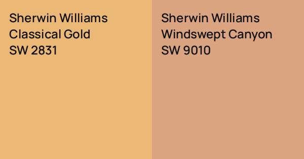 Sherwin Williams Classical Gold vs. Sherwin Williams Windswept Canyon ...