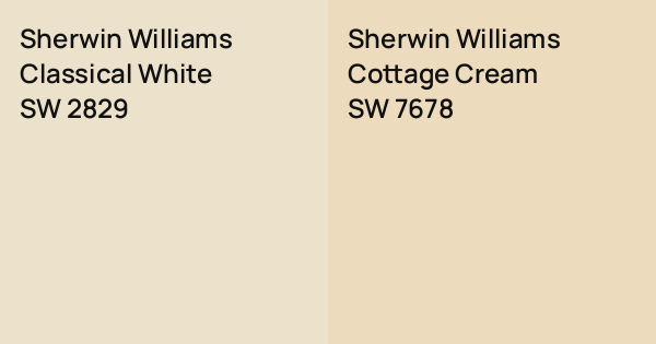Sherwin Williams Classical White vs. Sherwin Williams Cottage Cream ...