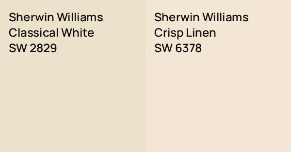 Sherwin Williams Classical White vs. Sherwin Williams Crisp Linen ...