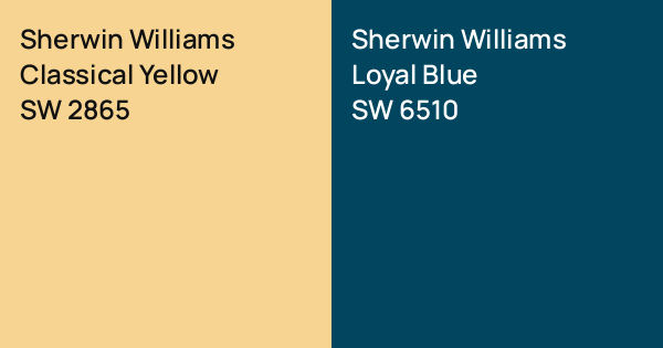 Sherwin Williams Classical Yellow vs. Sherwin Williams Loyal Blue ...