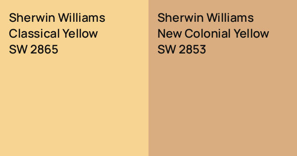 Sherwin Williams Classical Yellow vs. Sherwin Williams New Colonial ...