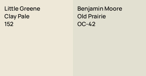 Little Greene Clay Pale vs. Benjamin Moore Old Prairie comparison