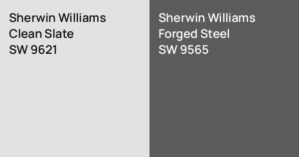 Sherwin Williams Clean Slate vs. Sherwin Williams Forged Steel comparison
