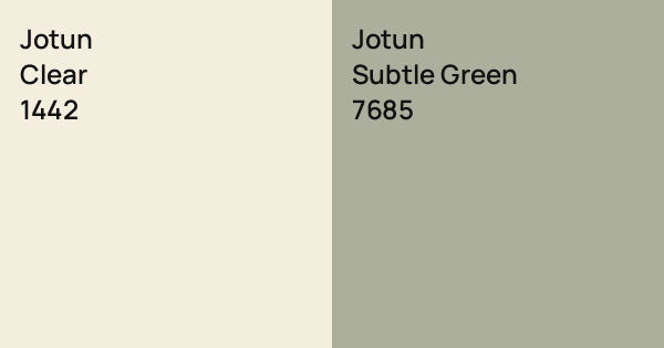 Jotun Clear vs. Jotun Subtle Green comparison