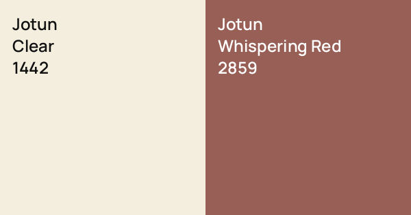 Jotun Clear vs. Jotun Whispering Red comparison