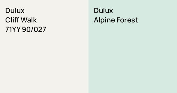 Dulux Cliff Walk vs. Dulux Alpine Forest comparison