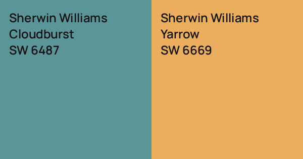 Sherwin Williams Cloudburst vs. Sherwin Williams Yarrow comparison