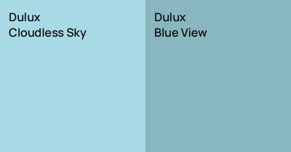 Dulux Cloudless Sky vs. Dulux Blue View comparison