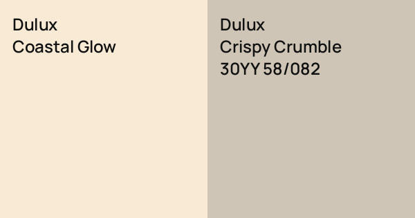Dulux Coastal Glow vs. Dulux Crispy Crumble comparison
