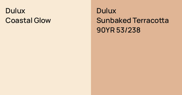 Dulux Coastal Glow vs. Dulux Sunbaked Terracotta comparison