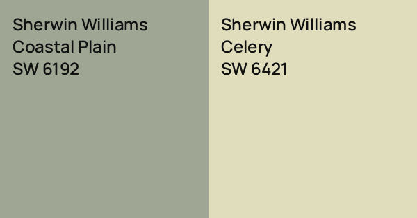 Sherwin Williams Coastal Plain vs. Sherwin Williams Celery comparison