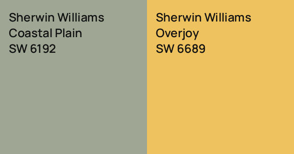 Sherwin Williams Coastal Plain vs. Sherwin Williams Overjoy comparison