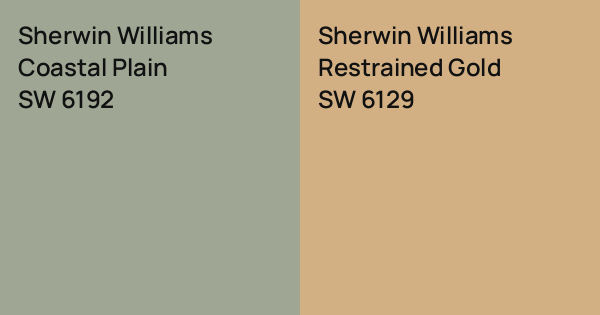 Sherwin Williams Coastal Plain vs. Sherwin Williams Restrained Gold ...
