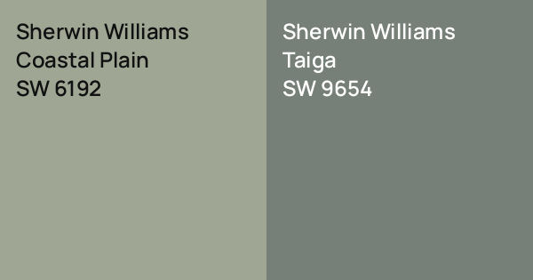 Sherwin Williams Coastal Plain vs. Sherwin Williams Taiga comparison
