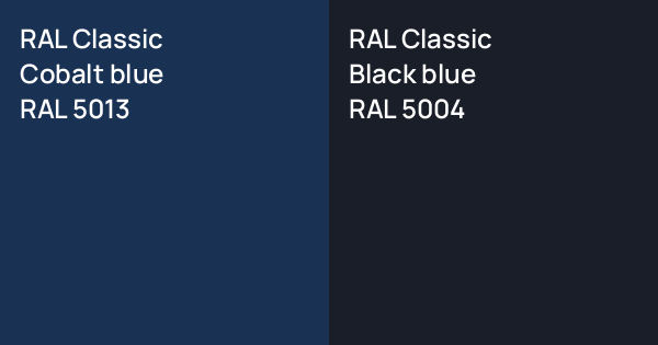 RAL Classic Cobalt blue vs. RAL Classic Black blue comparison