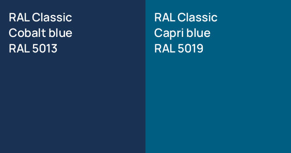 RAL Classic Cobalt blue vs. RAL Classic Capri blue comparison