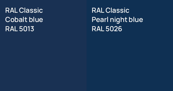 RAL Classic Cobalt blue vs. RAL Classic Pearl night blue comparison